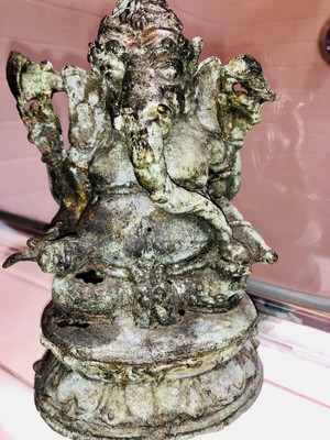Statues - Antique Bronze Ganesh Statue