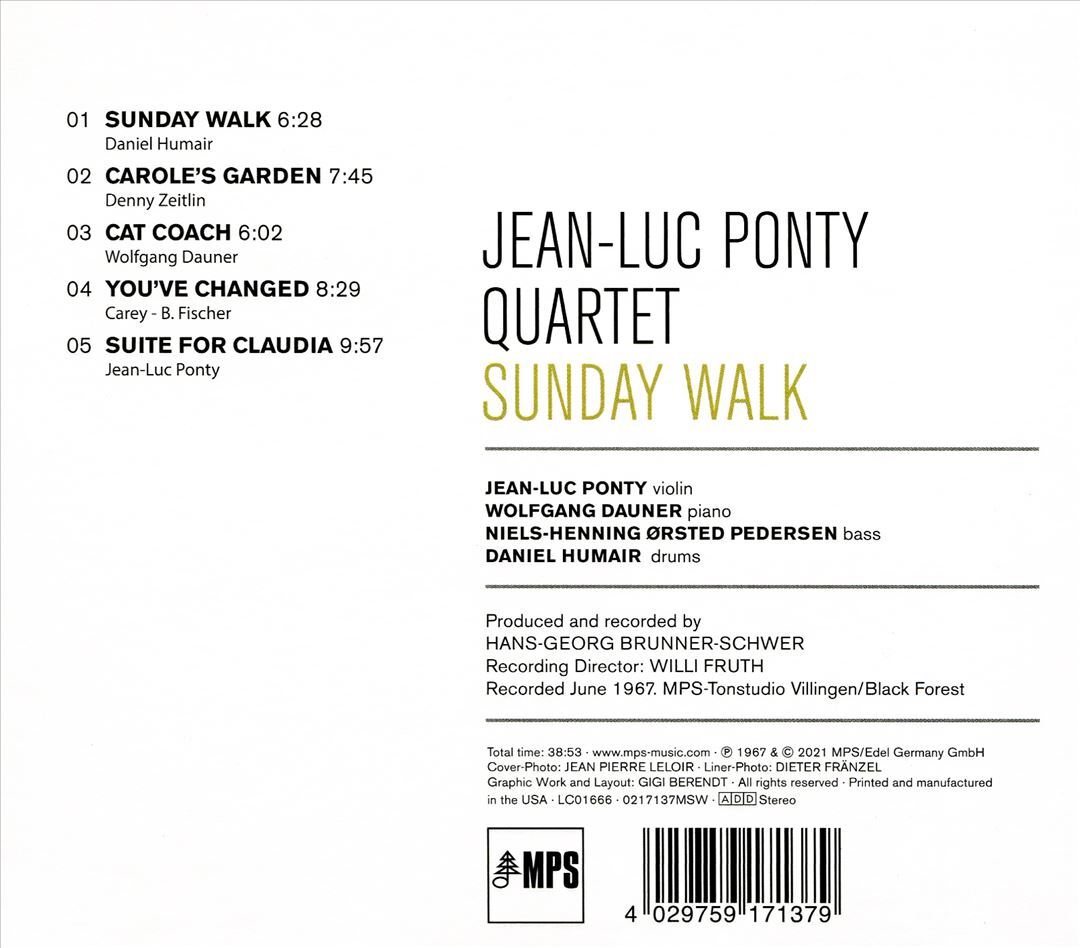 JEAN-LUC PONTY SUNDAY WALK NEW CD 4029759171379| eBay