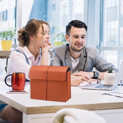 2 Packs Expanding File Folder with Flap and Cord Closure,5 Inch ...