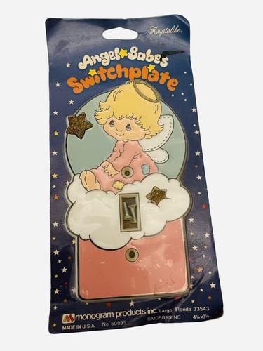 Vintage Angel Babes Cherub Girl Pink Stars Light Switch Plate Morgan ...