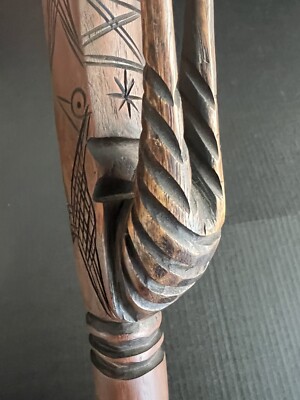 Carved Iron Tipped Staff