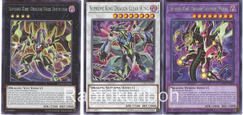 Yugioh Supreme King Dragon Clear Wing + Dark Rebellion + Starving Venom ...