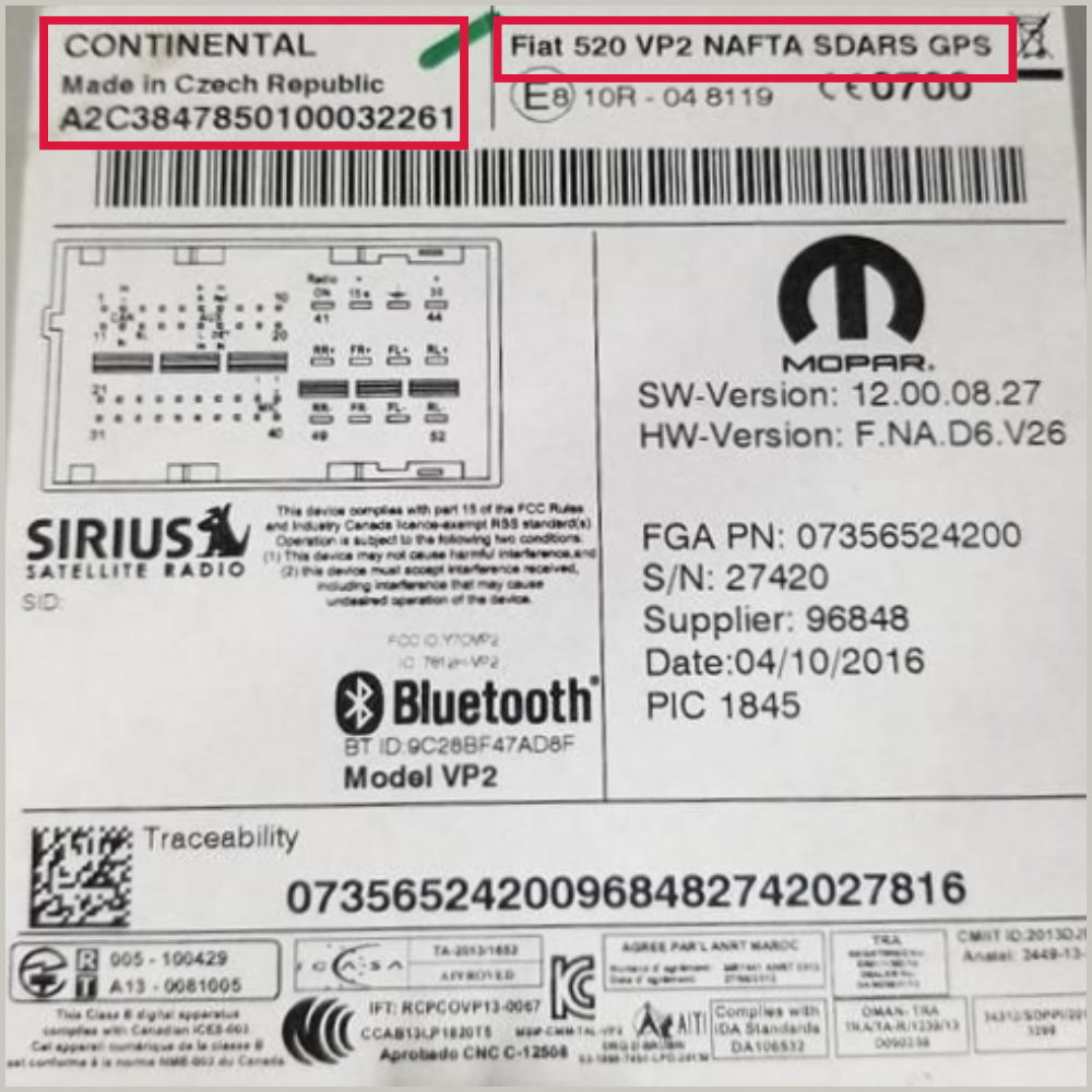 Radio Code Unlock for JEEP RENEGADE CONTINENTAL Radio Pin Code Fiat 520 ...