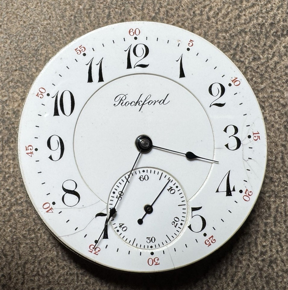 1907 ROCKFORD 16S 15J GRADE 586 PW PS POCKET WATCH MOVEMENT AND DIAL | eBay