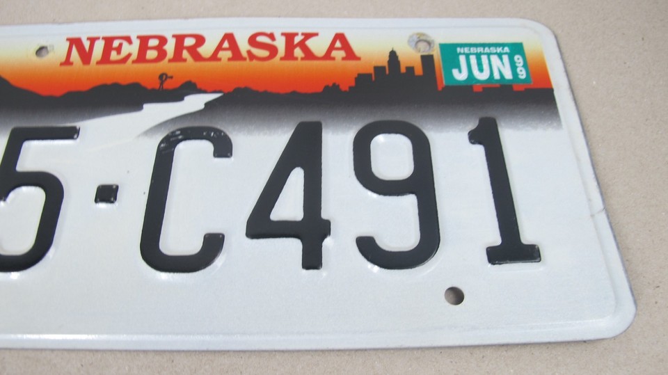 Nebraska 1999 licence/number plate US/United States/USA/American 65 ...