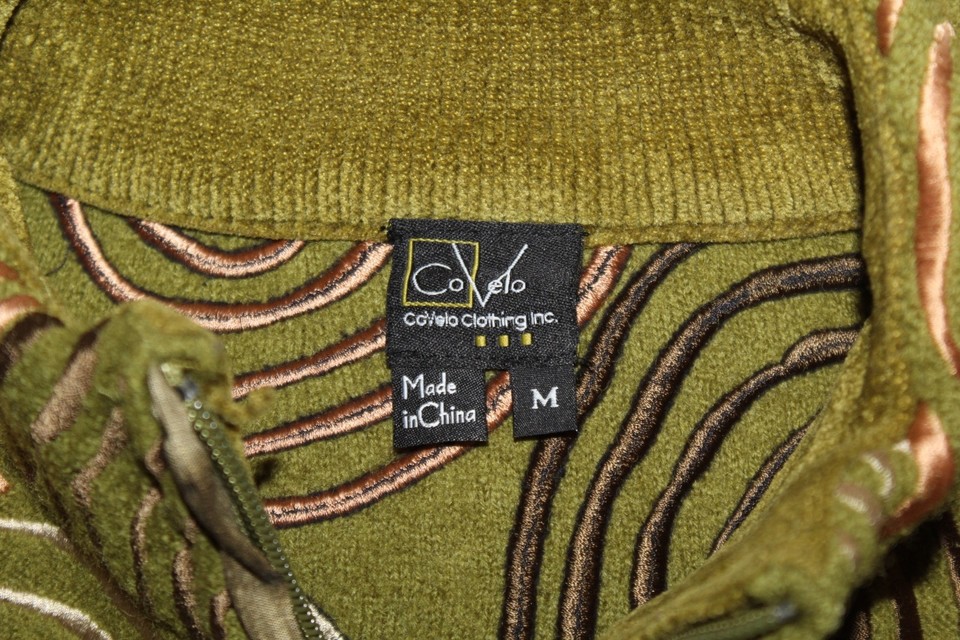 CoVelo Sz M Exceptional Art GREEN Boiled Wool Funky Mod Concentric Vest ...