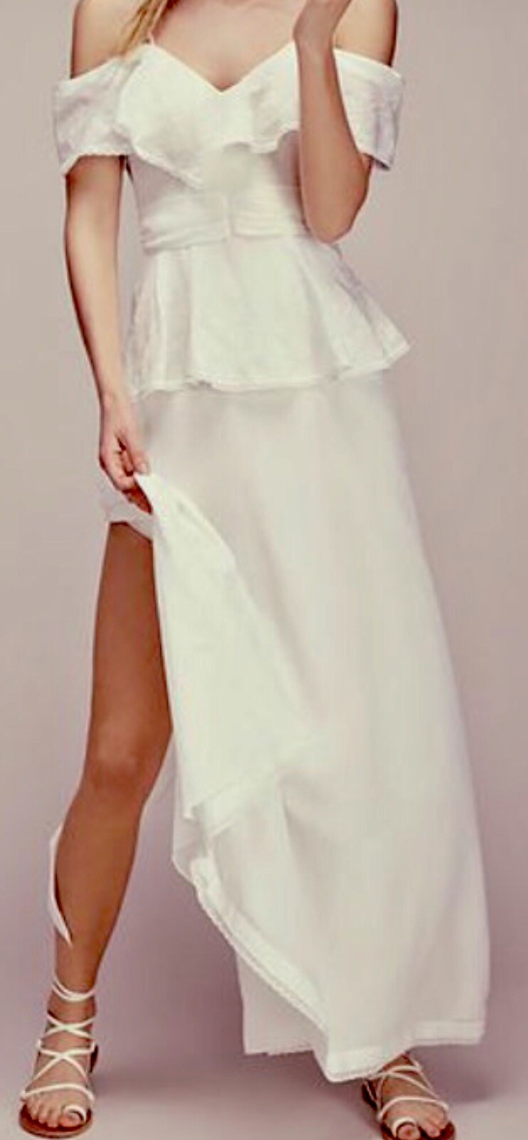 New Free People Kristal Hill Limited Edition 10 Ivory Silk Embroidered ...