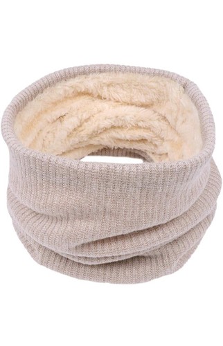 Chalier Infinity Scarf Winter Double-Layer Neck Warmer Knit Fleece ...