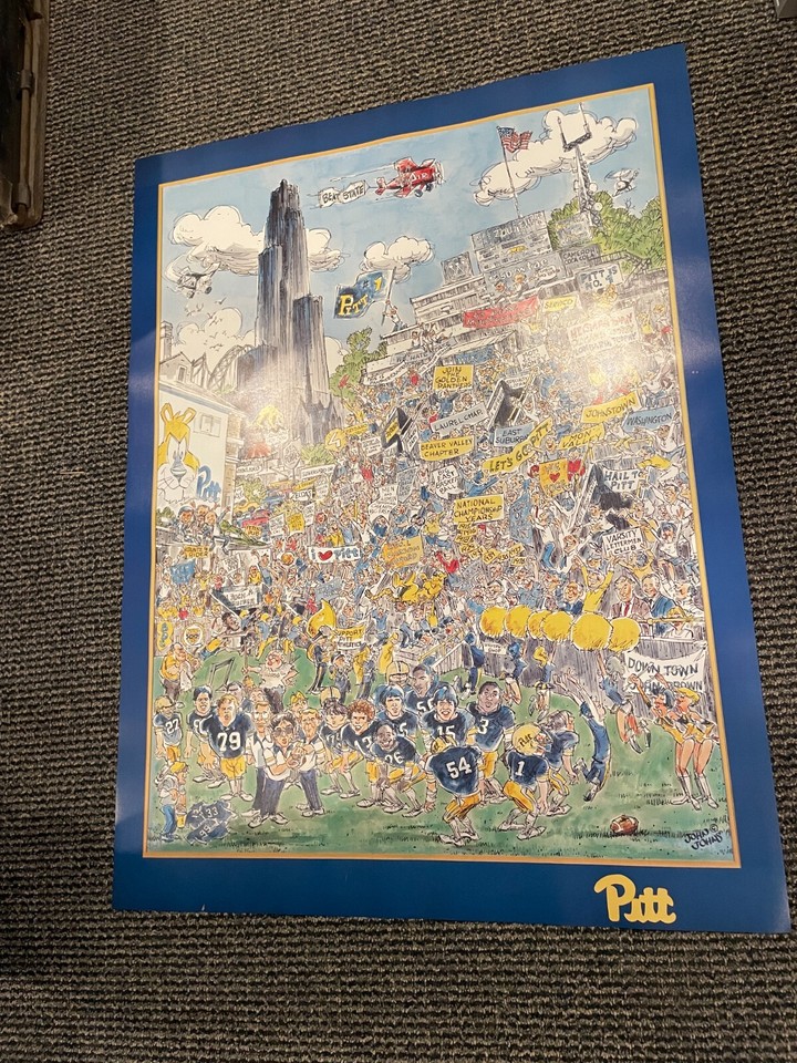 1985-86 JOHN JOHNS PITT UNIVERSITY OF PITTSBURGH 32X24 POSTER BARS ...