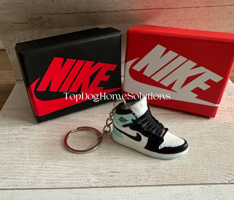 Mini Nike Keyring Sneakers 🔥3D Jordan 1 keychain Trainer Sports Shoe ...