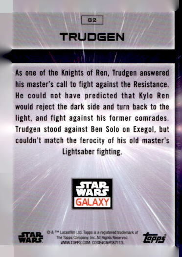 2022 Galaxy Chrome Star Wars Trudgen #82 | eBay