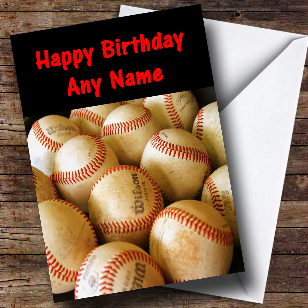 Baseball Happy Birthday Wishes Handmade Baseball Birthday Card For