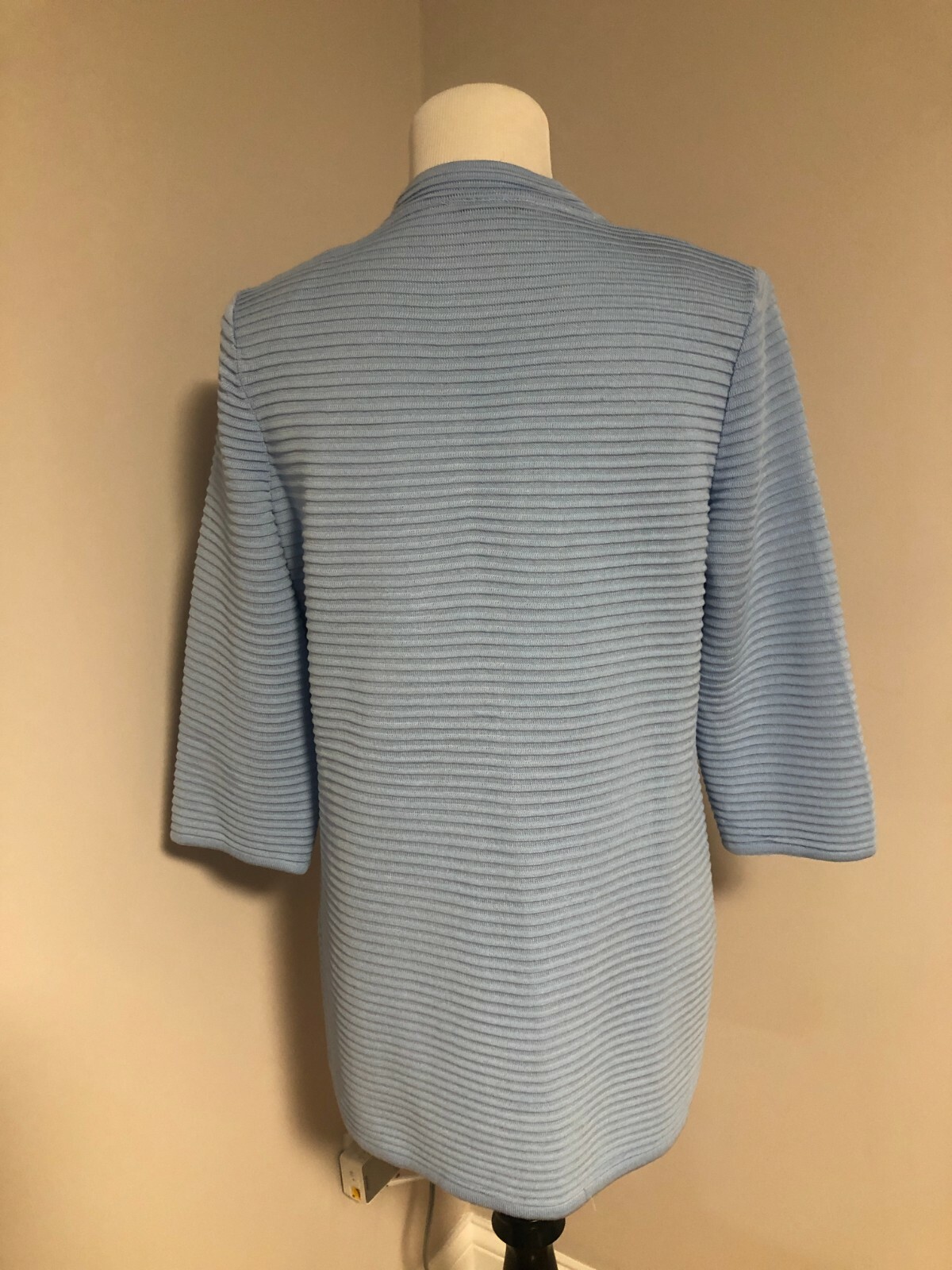 Misook Blue Knit 3/4 sleeve jacket sz S | eBay