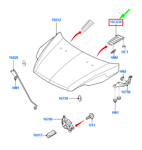 FORD FOCUS MK2 RS Capot Moteur Grille Droite Scoop Assy 1670842 NOUVEAU ...
