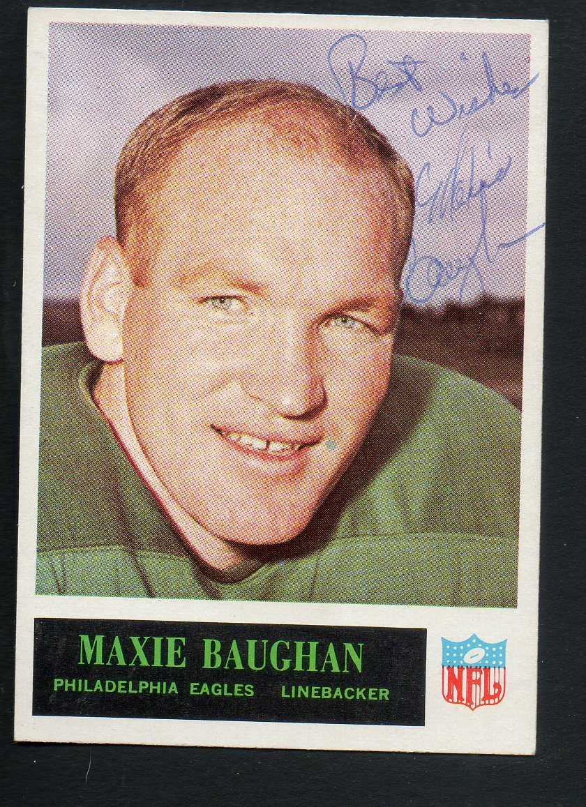 1965 Philadelphia Football Card #129 Maxie Baughn-Philadelphia Eagles ...