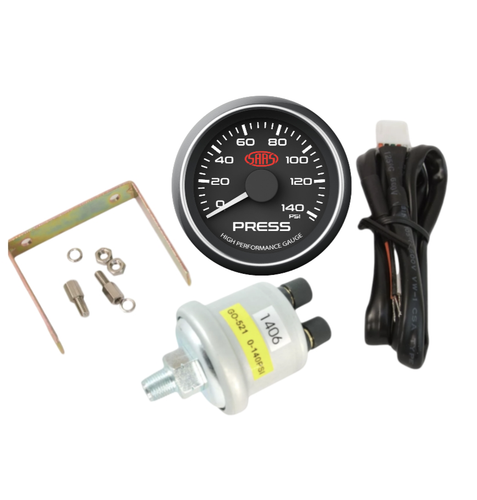 SAAS Oil Pressure Gauge Black Face Dial 52mm Multi Colour + Sender ...