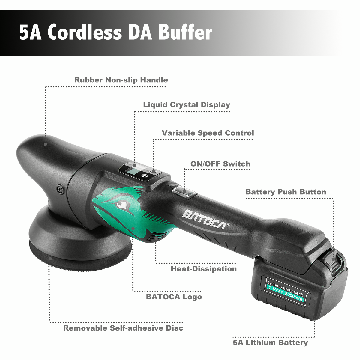 BATOCA S2 Cordless Car Buffer Polisher Dual Action Polishing Machine ...