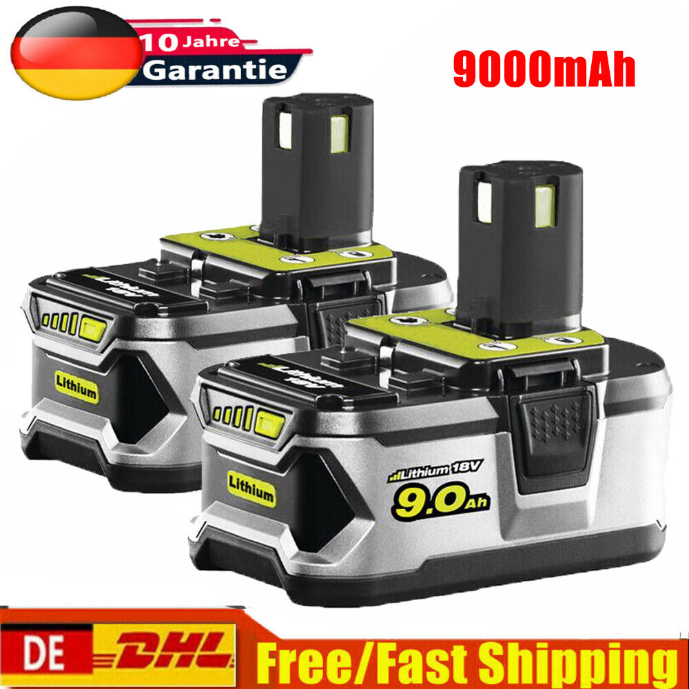 18V 9.0Ah Akku für RYOBI One+ Plus Lithium RB18L50 P108 P109 Batterie ...