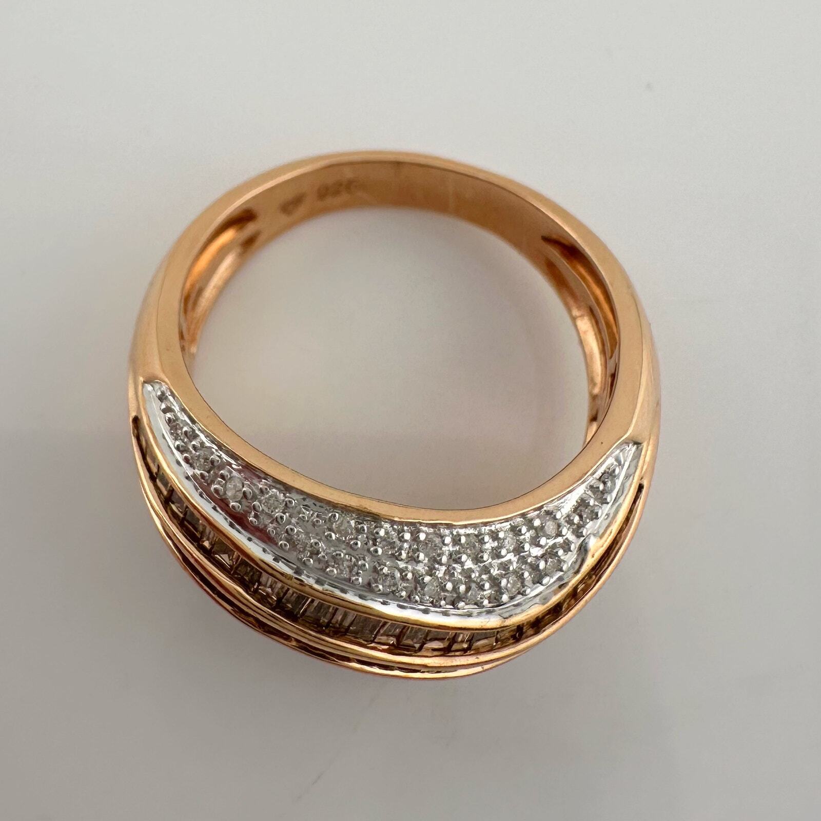 Beautiful 1.00 Carat Chocolate Diamond Baguette Tidal Wave Ring SIze 8 | eBay