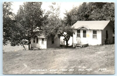 POSTCARD RPPC Christenson's Resort Sage Lake Hale Michigan 1940's | eBay