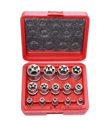 14pcs Star Socket Set Torx Torq Torque Bits External Female E4-E24 ...