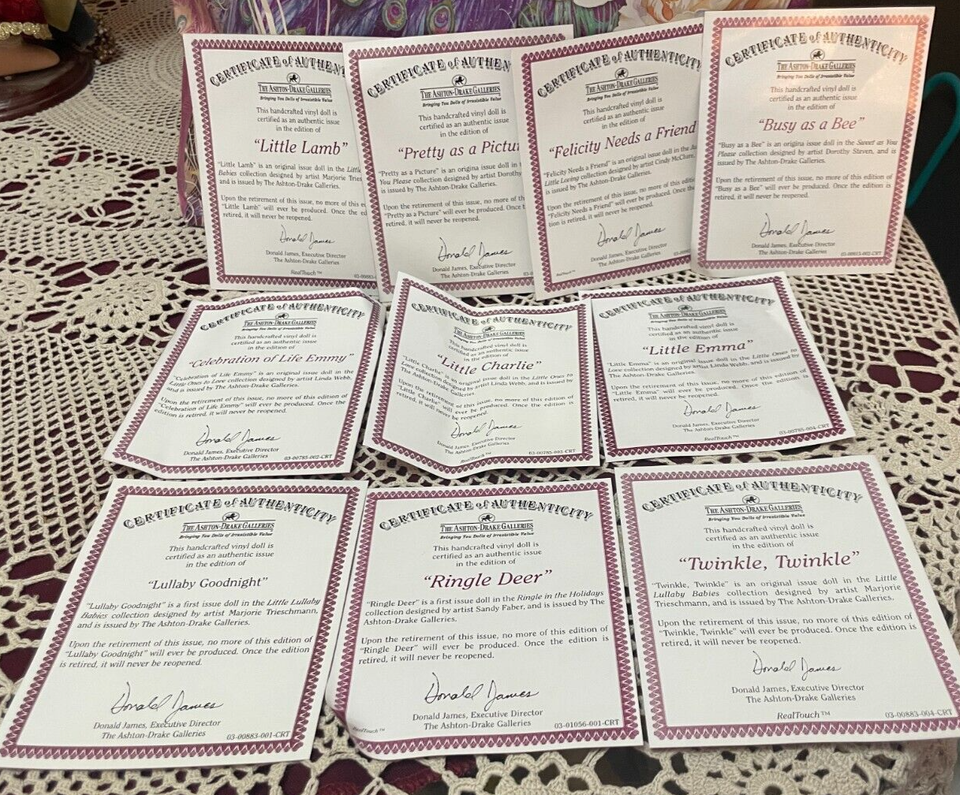 The Ashton Drake Galleries "Real Touch Dolls" Lot Of 11 Collection NEW ...