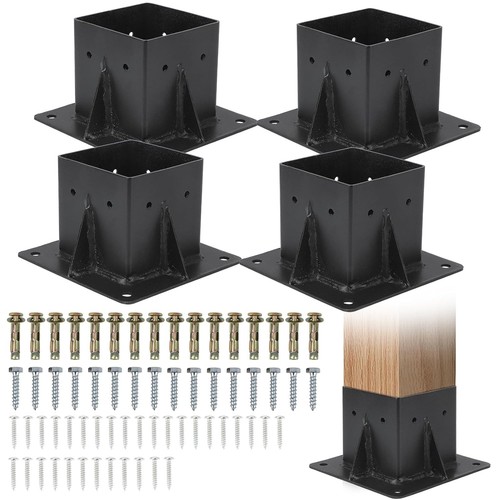 4"x 4" Post Base (Inner Size 3.6"X3.6") Deck Post Brackets 4Pc Post ...