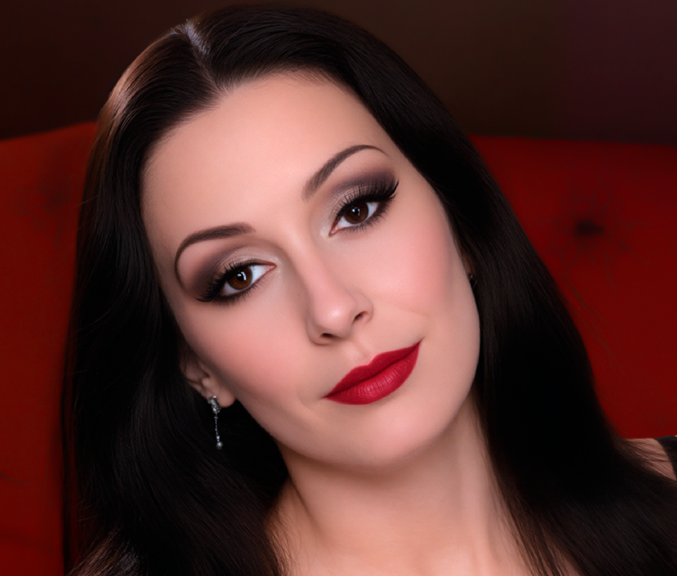 Sexy Morticia Addams Family in Spiderweb Bed ADULT Metal Sign Wall Art ...