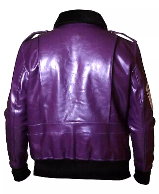 Batman Henchmen Joker Goon Purple Bomber Jacket Fur Collar Cosplay ...