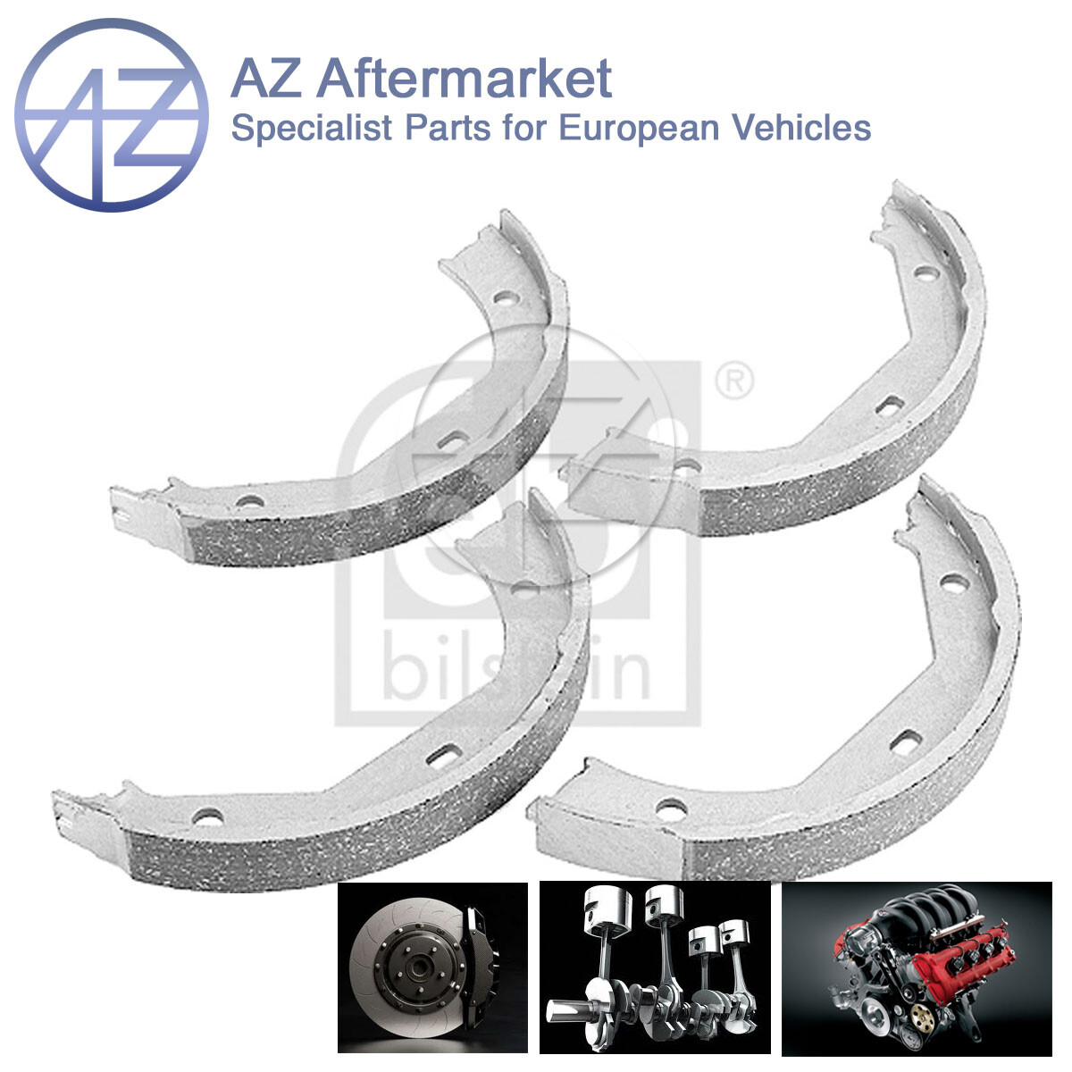 Fits BMW 3 Series X1 5 1 2 AZ Rear Hand Brake Shoes Set 34416761292 ...