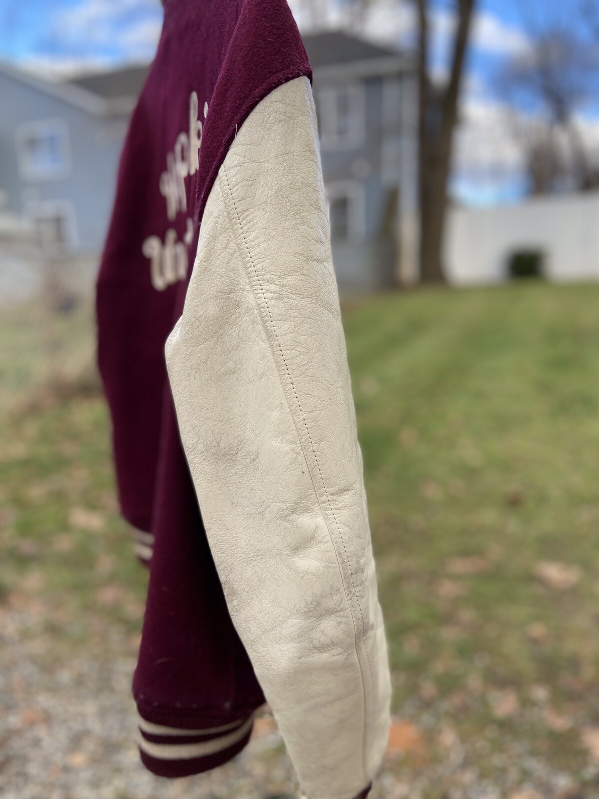 60s Varsity Jacket Stadium Jacket Leather Vintage Cha… - Gem