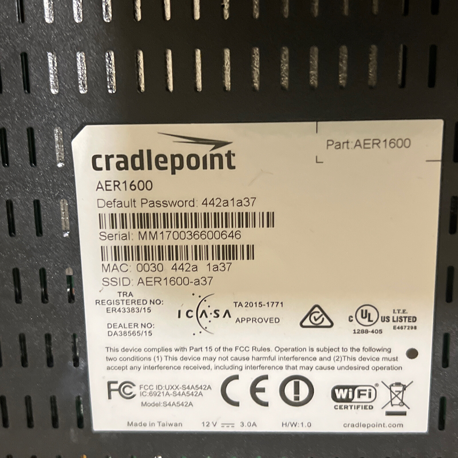 CradlePoint AER1600 Wireless Cellular 4G LTE Router 4-Port NO PSU ...