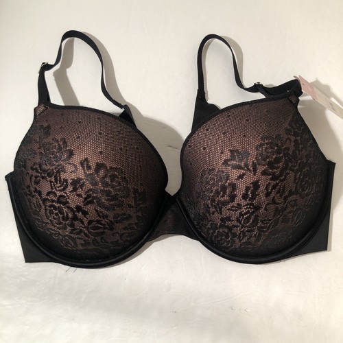 Secret Treasures Ladies black lace underwire bra size 40D w/ taupe ...