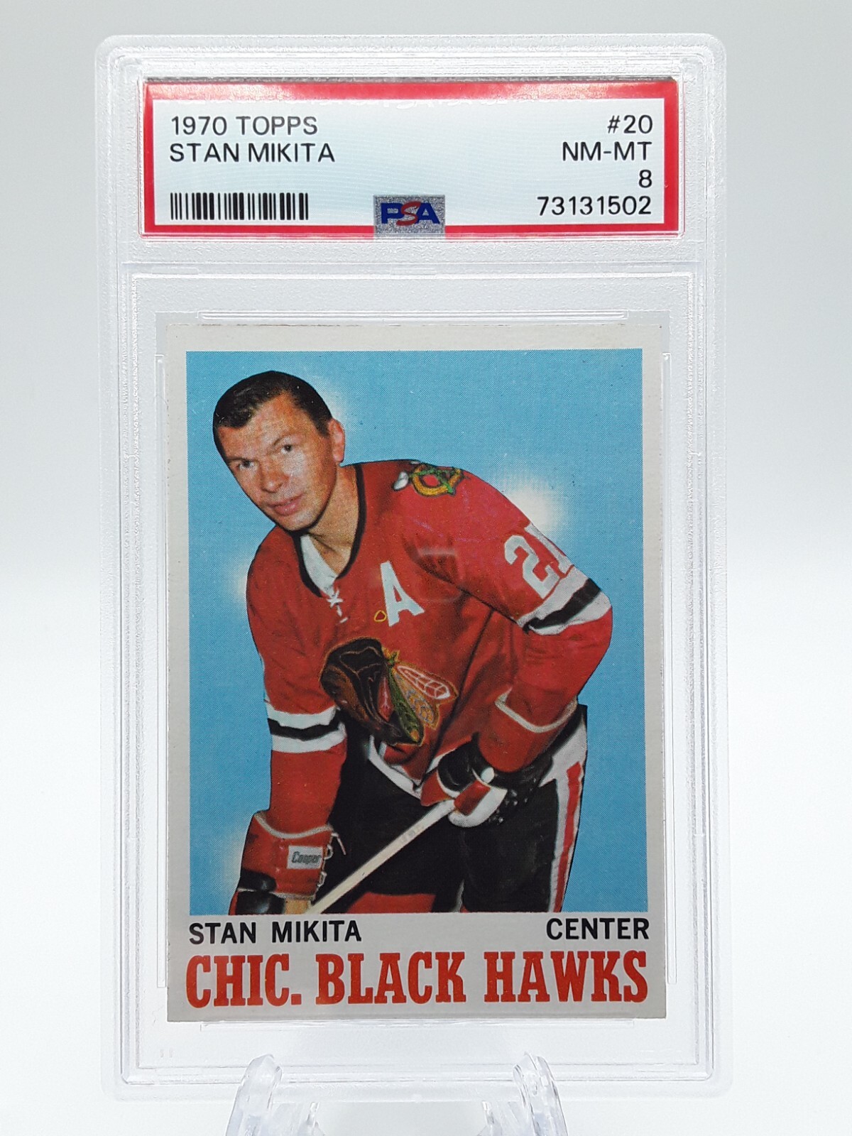 1970-71 1970 Topps #20 Stan Mikita Blackhawks PSA 8 NM/MT Chicago ...