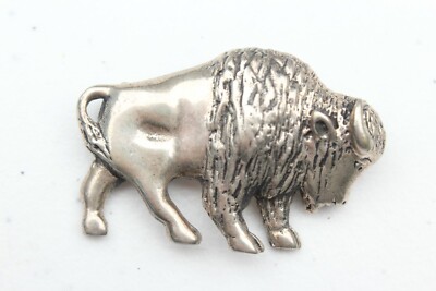 Vintage Estate Sterling Silver Buffalo Brooch | eBay