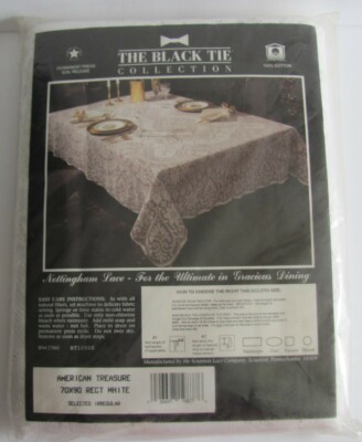 Nottingham Lace American Treasure Rectangular Tablecloth 90X70 NEW | eBay