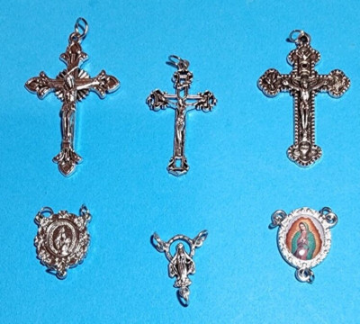 Rosary Parts - Lot of 3 Crucifix & Centerpiece Sets - OLO Grace ...