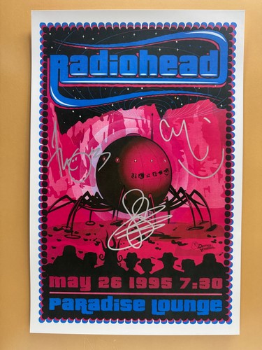 SIGNED RADIOHEAD 11x17 Band Poster COA by 3 band members - Ships FREE ...