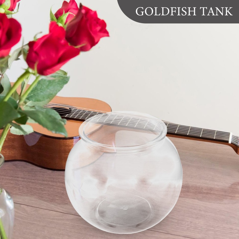Plastic Fish Bowl Transparent Desktop Small Aquarium Goldfish Bowl for ...