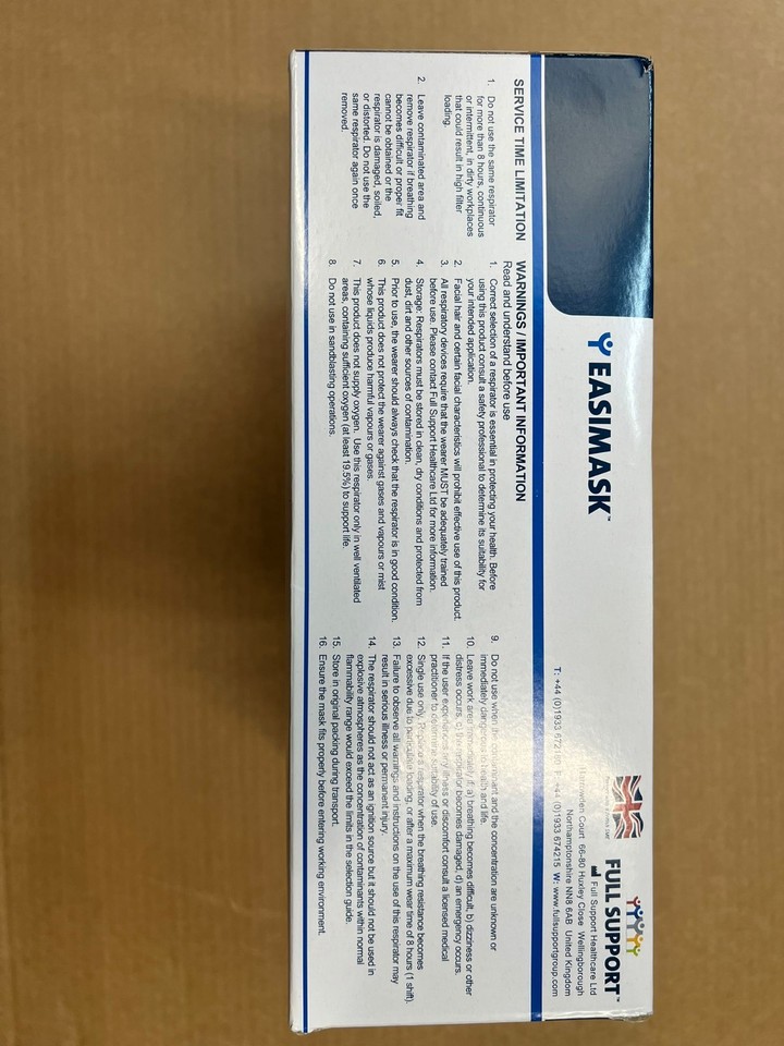 Box of 30 Easimask FSM16 FFP3 Face Mask – MRI Safe, Cup Shape ...