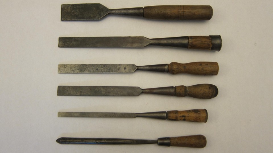 Vintage Lot of Large Misc. Wood Working Chisels | eBay