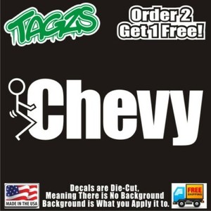 F Chevy Funny DieCut Vinyl Window Decal Sticker Car Truck SUV JDM | eBay