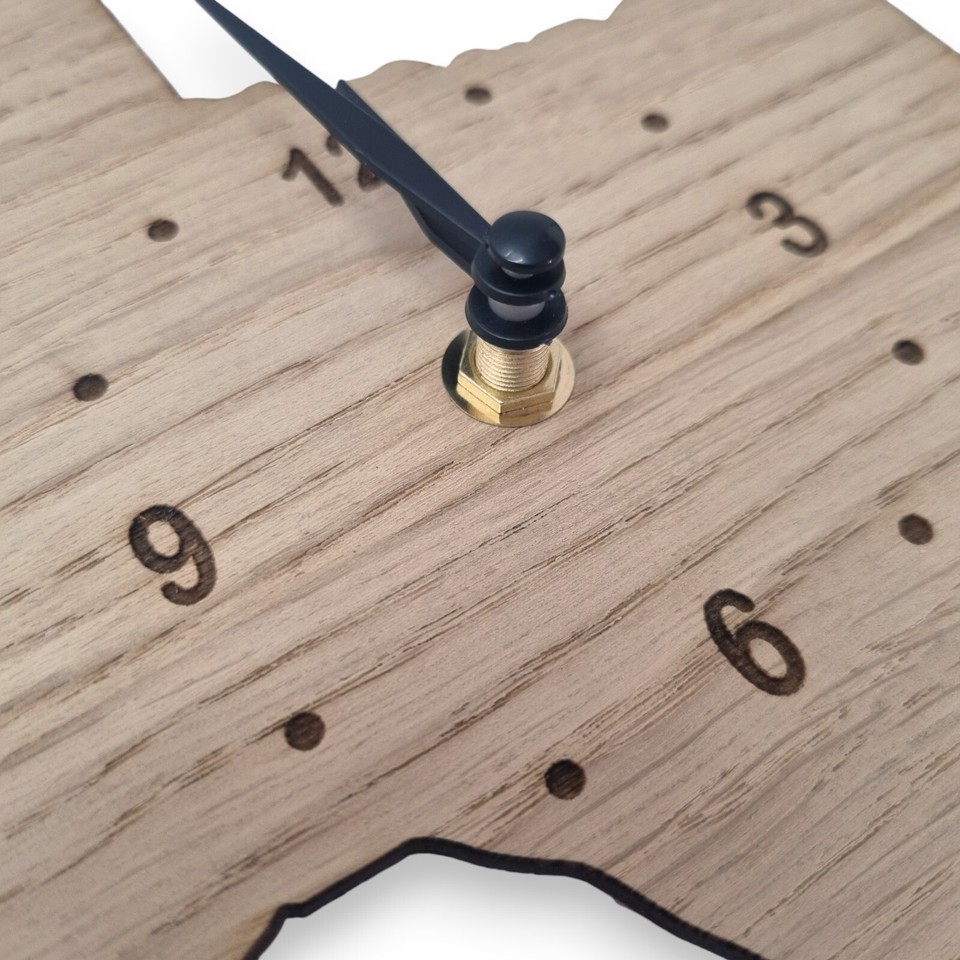 Custom Country / State / Place Clocks - Silent Sweep Movement, Oak ...