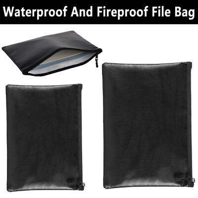 Fireproof Money Bag Waterproof Safe Cash Box Document Envelope File ...