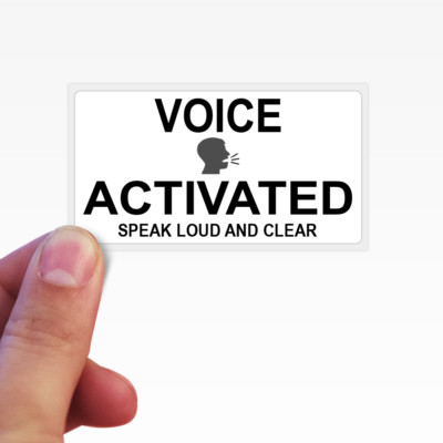 "VOICE ACTIVATED" 25-250 Stickers Pack Funny Gag Prank Joke Sticker ...