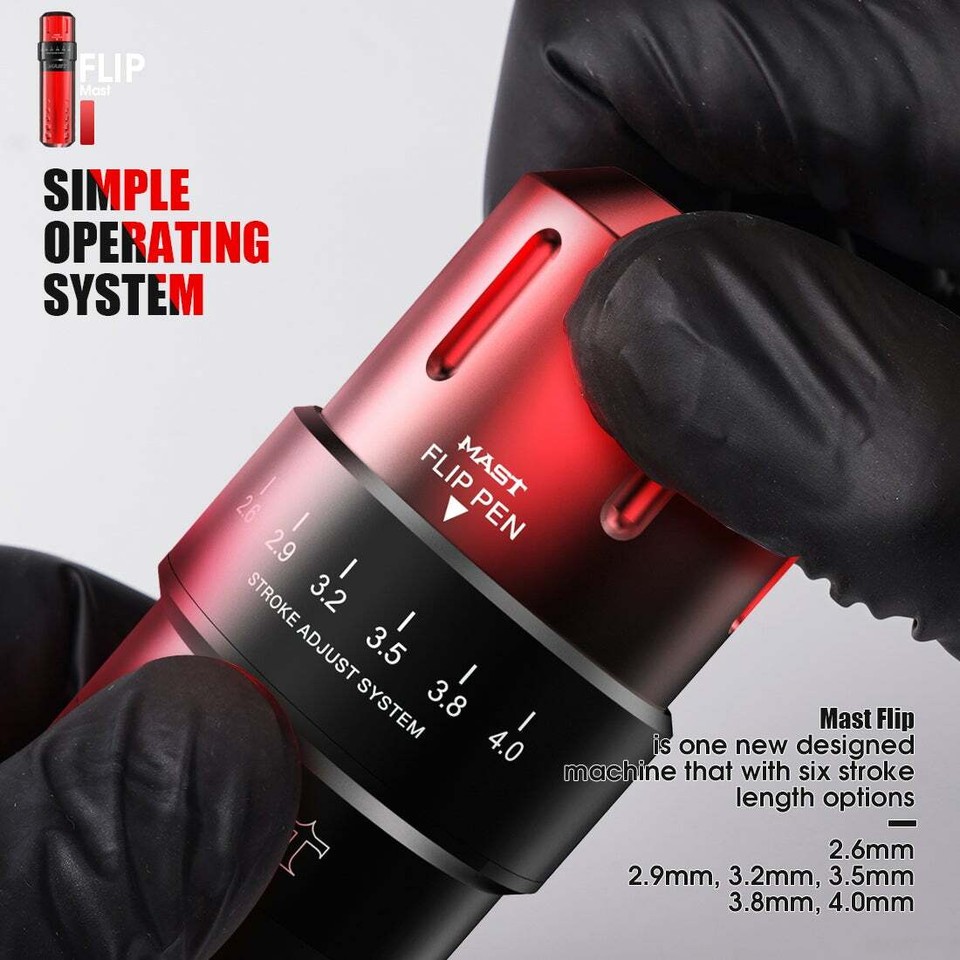 Mast Flip 2.6-4.0mm Six Stroke Rotary Tattoo Pen Machine Halo Power ...