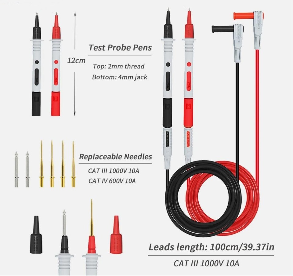 Automotive Test Leads Kit Puncture Probes+Soft Carry Case for FLUKE 17B ...