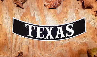 TEXAS BIKER ROCKER PATCH 12"X3" motorcycle jacket leather harley USA | eBay