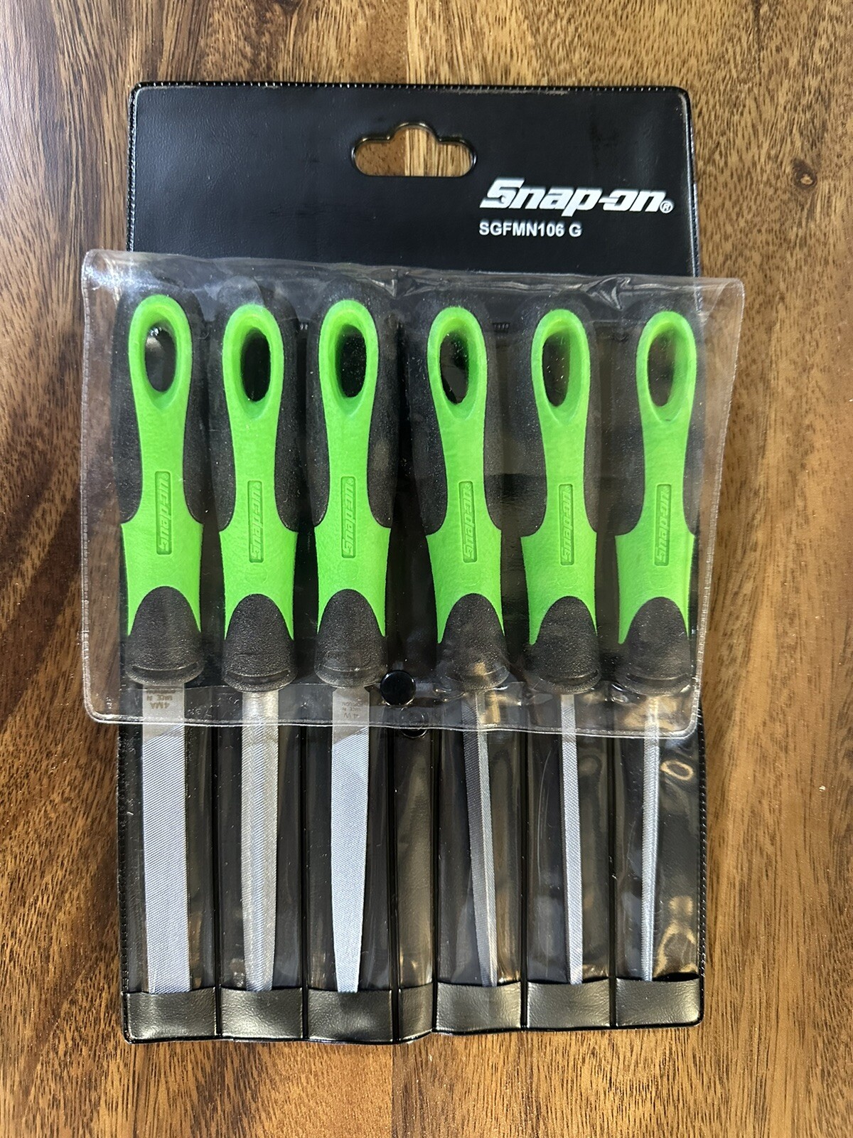 Snap on Tools NEW GREEN 6pc Soft Grip Handle Miniature File Set ...