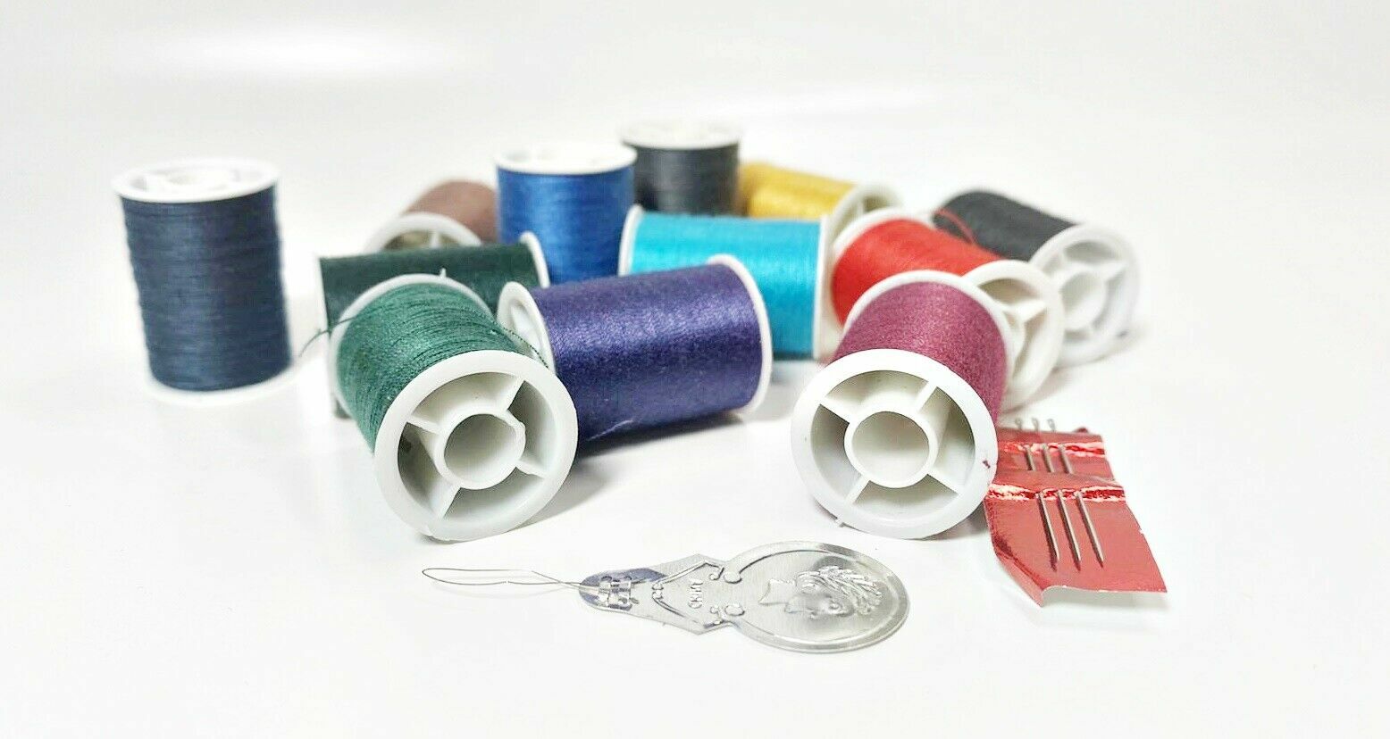 Allary Craft & Sew 12 Spools All Purpose Thread, Dk Asstd Colors (Lot ...